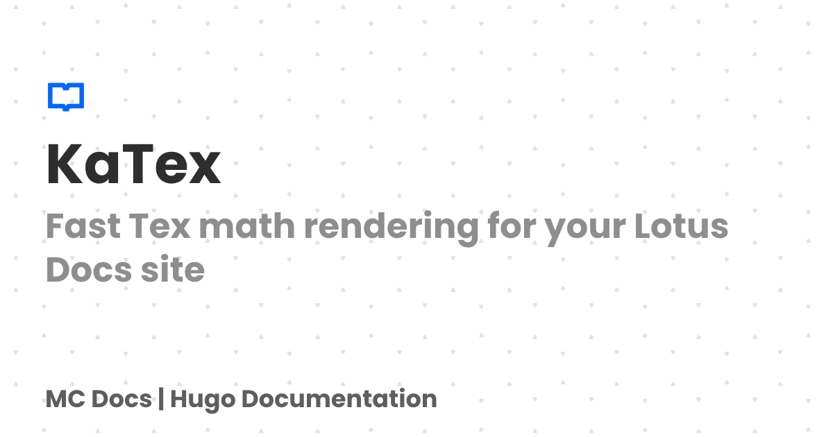 KaTex | MC Docs