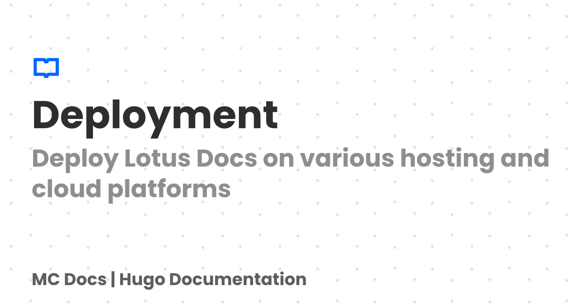 Deployment | MC Docs